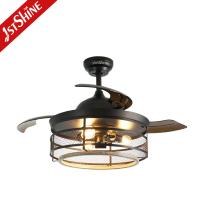 China Retractable Blades Industrial Ceiling Fan , Vintage Cage Chandelier Ceiling Fan for sale