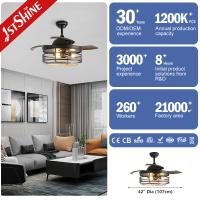China Retractable Blades Industrial Ceiling Fan , Vintage Cage Chandelier Ceiling Fan for sale