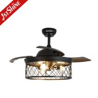 China 42 Inches Farmhouse Bedroom Invisible Ceiling Fan With Lights And Remote Control for sale