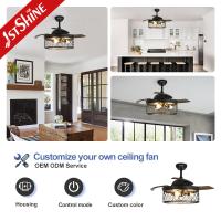 China 42 Inches Farmhouse Bedroom Invisible Ceiling Fan With Lights And Remote Control for sale