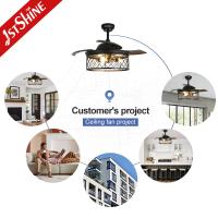 China 42 Inches Farmhouse Bedroom Invisible Ceiling Fan With Lights And Remote Control for sale
