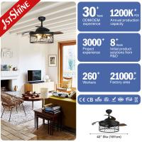 China 42 Inches Farmhouse Bedroom Invisible Ceiling Fan With Lights And Remote Control for sale