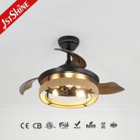 China Rope Cage Hidden Blade Ceiling Fan Light With Remote Control Dc Motor for sale