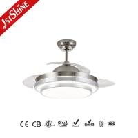 China 220 Volt Dimmable Retractable Ceiling Fan Light Remote Control for sale