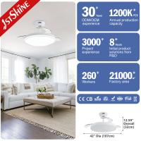 China Retractable Smart LED Ceiling Fan Light , Quiet DC Motor Fan Light for sale