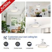 China 6 Speeds 42 Inch Retractable Ceiling Fan Light With Bluetooth Speaker for sale