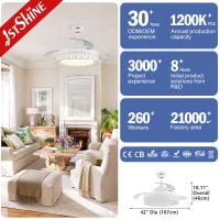 China 6 Speeds 42 Inch Retractable Ceiling Fan Light With Bluetooth Speaker for sale
