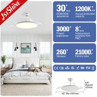 China Ultra-Thin Smart LED Ceiling Fan Light 3 Color Led Light White Modern for sale