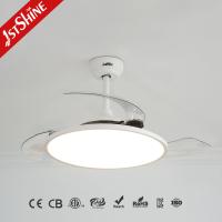 China 42 Inch 6 Speeds Dimmable Led Invisible Ceiling Fan With Light 3 Pc Blades for sale