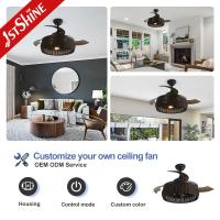 China Remote Control Caged Light Ceiling Fan , Decorative LED Ceiling Fan for sale