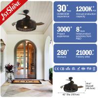 China Remote Control Caged Light Ceiling Fan , Decorative LED Ceiling Fan for sale