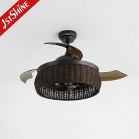 China Remote Control Caged Light Ceiling Fan , Decorative LED Ceiling Fan for sale