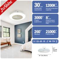 China Smart App Control 20 Inch Flush Mount LED Ceiling Fan For Bedroom for sale