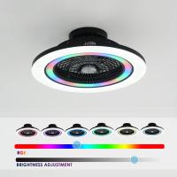 China 23 Inch Bladeless Ceiling Fan with DC Motor RGB Light and Remote Control for Bedroom for sale