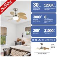 China 30 Inch Traditional Indoor LED Ceiling Fan Remote Control 6 Speed DC Motor for sale