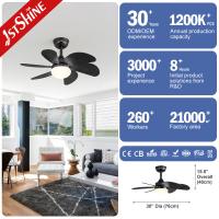 China Black E27 Modern LED Ceiling Fan Low Voltage Living Room Decorative for sale