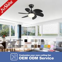China Black E27 Modern LED Ceiling Fan Low Voltage Living Room Decorative for sale