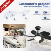 China Black E27 Modern LED Ceiling Fan Low Voltage Living Room Decorative for sale