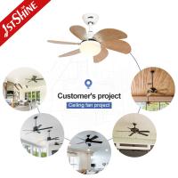 China Decorative Small LED Ceiling Fan Modern 6 Wood Blade Smart Remote Control for sale
