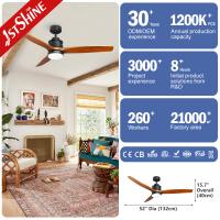 China 220V Power Saving Remote LED Ceiling Fan 52 Inch 5 Speed Choice for sale