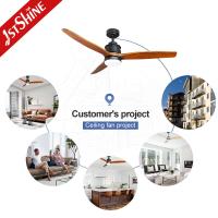 China 220V Power Saving Remote LED Ceiling Fan 52 Inch 5 Speed Choice for sale