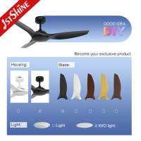 China 52 Inches White ABS Blade Remote Smart APP Control Ceiling Fan Without Light for sale
