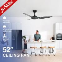 China 52 Inches White ABS Blade Remote Smart APP Control Ceiling Fan Without Light for sale