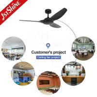 China 52 Inches White ABS Blade Remote Smart APP Control Ceiling Fan Without Light for sale