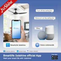 China 52 Inches White ABS Blade Remote Smart APP Control Ceiling Fan Without Light for sale