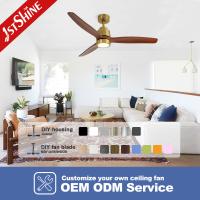 China Natural Wood Blade DC Motor Remote LED Ceiling Fan For Home Hotel for sale
