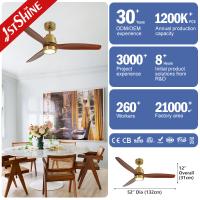 China Natural Wood Blade DC Motor Remote LED Ceiling Fan For Home Hotel for sale