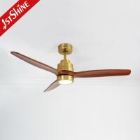 China Natural Wood Blade DC Motor Remote LED Ceiling Fan For Home Hotel for sale
