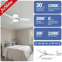 China 3 ABS Blades Decorative Low Floor Flush Mount Ceiling Fan With Light for sale