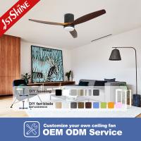 China 3 Natural Wooden Blades Decorative Ceiling Fan Flush Mounted With Remote for sale