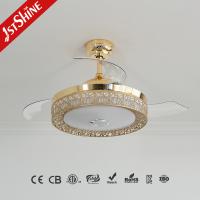 China Color Changing 3000K Retractable Ceiling Fan Light For Hotel Bedroom for sale