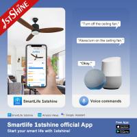 China Dimmable LED 52 Inches Solid Wood Ceiling Fan Light With Smart App Control for sale