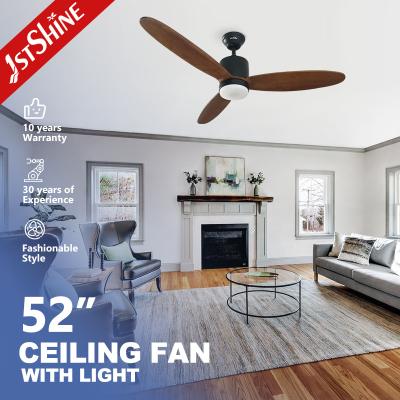 China Dimmable LED 52 Inches Solid Wood Ceiling Fan Light With Smart App Control for sale