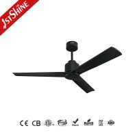China Black 3 Solid Wood Blades Quiet Ceiling Fan With Remote Control for sale