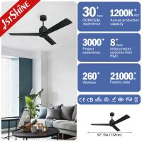 China Black 3 Solid Wood Blades Quiet Ceiling Fan With Remote Control for sale
