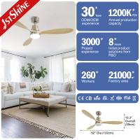 China OEM 110v Solid Wood Smart Ceiling Fan Color Changing Led Light AC Motor for sale