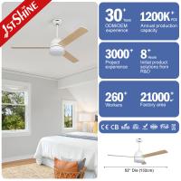 China 50W Indoor Remote Control Modern LED Ceiling Fan With 3 MDF Blades for sale
