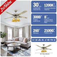 China 110V Metal Blade Ceiling Fan With Light 52 Inch And AC Motor for sale