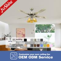 China 110V Metal Blade Ceiling Fan With Light 52 Inch And AC Motor for sale