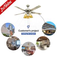 China 110V Metal Blade Ceiling Fan With Light 52 Inch And AC Motor for sale