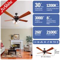 China 52 Inch 60w Noiseless Ceiling Fan 220v 5 Blades For Restaurant Living Room for sale