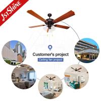 China 52 Inch 60w Noiseless Ceiling Fan 220v 5 Blades For Restaurant Living Room for sale