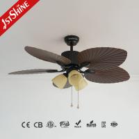 China Fancy Classic Retro Wooden Ceiling Fan 5 Blade Pull Chain Switch for sale