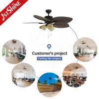 China Fancy Classic Retro Wooden Ceiling Fan 5 Blade Pull Chain Switch for sale