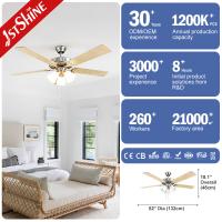 China Metal Classic AC Motor Ceiling Fan With Light 5 Plywood Blades for sale