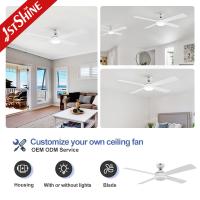 China Dc Motor 6 Speeds Remote Control White Ceiling Fan With 4 MDF Blades for sale